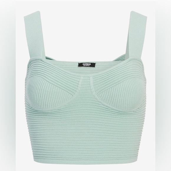 Express | Tops | 34 Body Contour Ribbed Bustier Cropped Sweater Tank ...